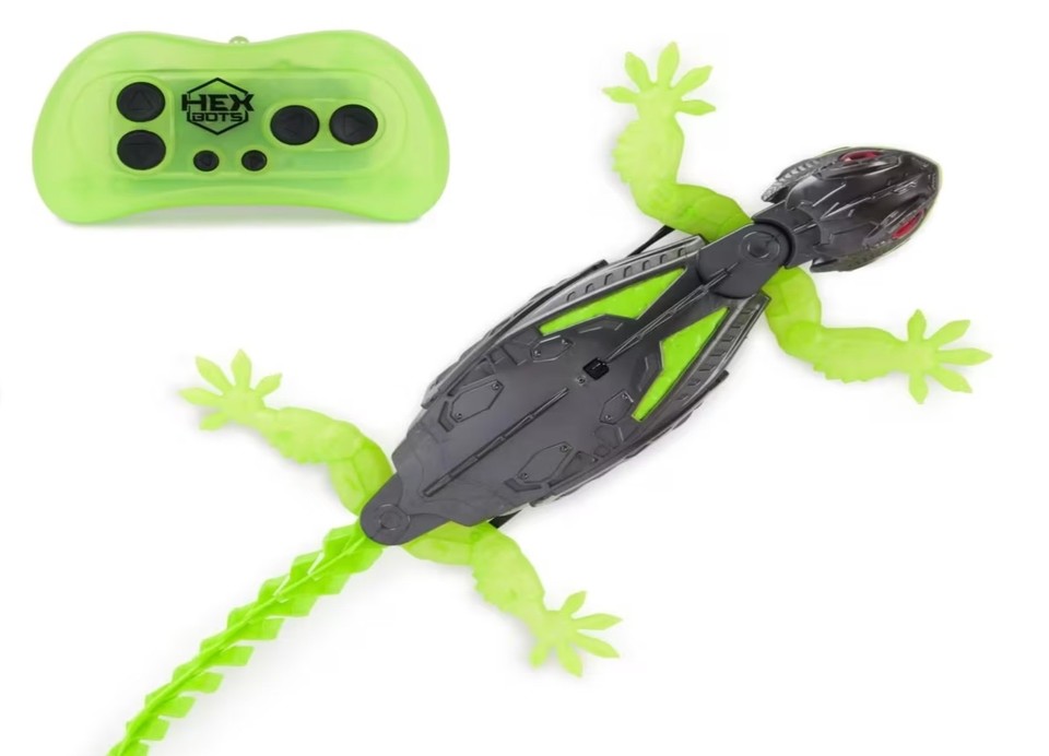 Hex Bots Gecko Wall Crawler Remote Control Green Toy Kids/Children 4y ...