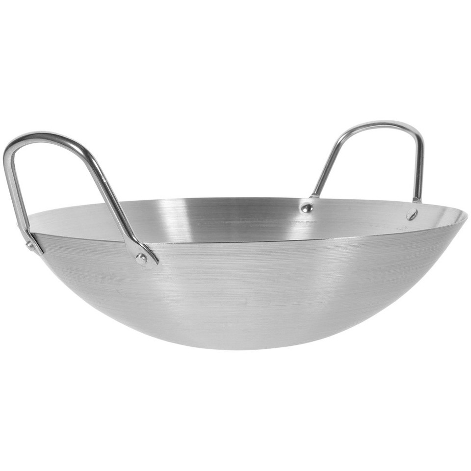 Stainless Steel Wok Round Bottom Wok Large Fry Pan Large Capacity Pan ...