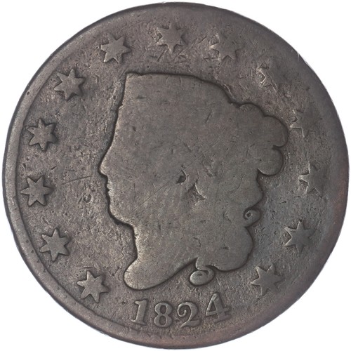 1824 (P) Coronet Large Cent About Good AG See Pics I792 | eBay