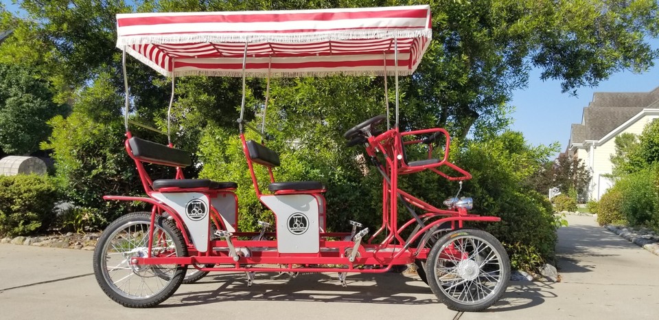 Surrey bike double bench, Red, Beach Surrey Bikes, quadracycle | eBay