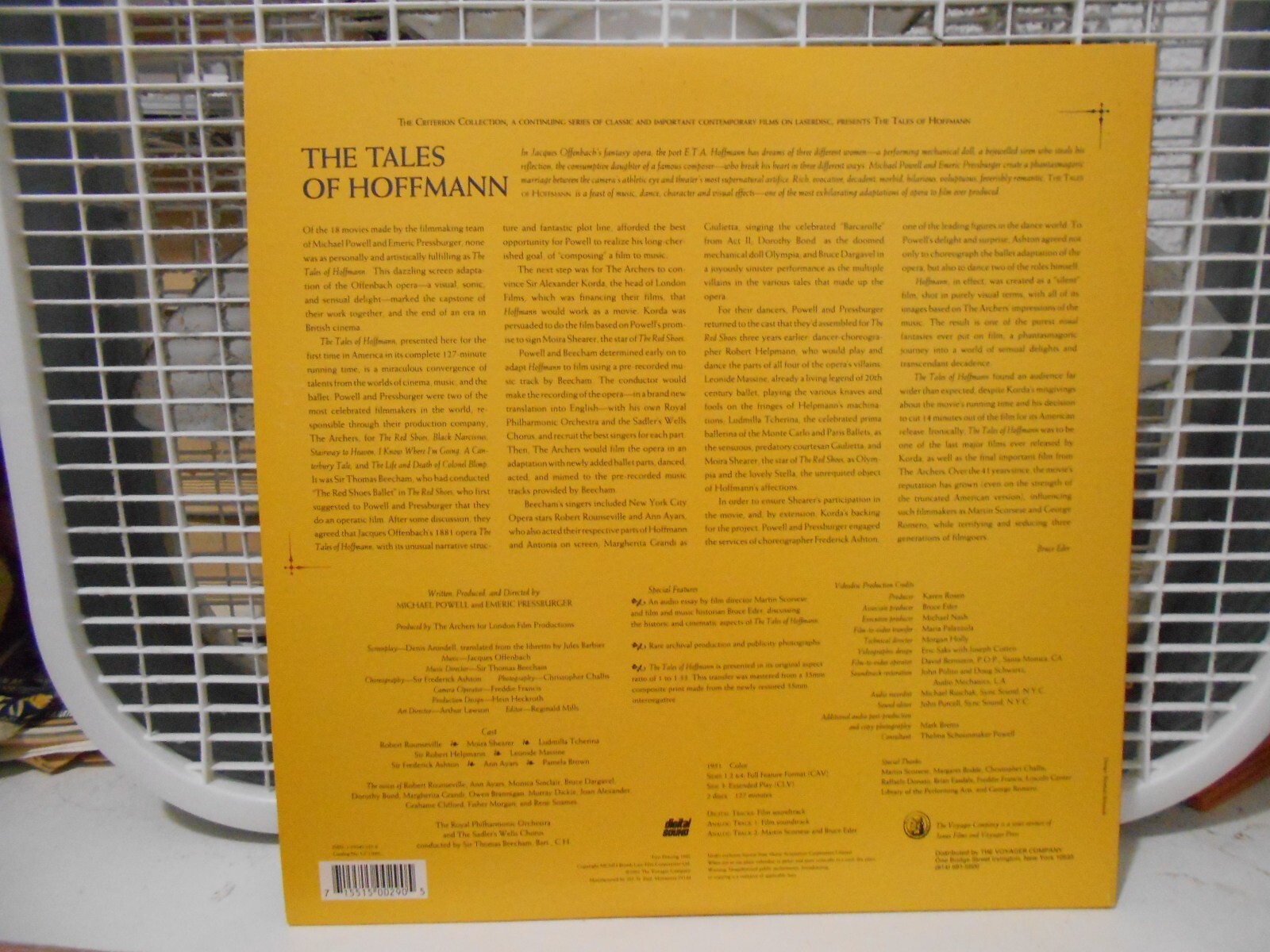 The Tales of Hoffman Criterion Laserdisc Edition Powell and Pressburger ...
