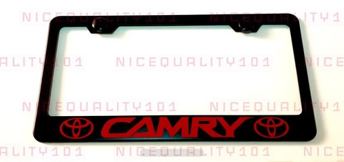 Camry Red Stainless Steel Black Finished License Plate Frame Holder ...