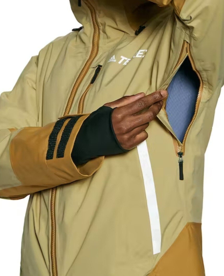 NWT Adidas Terrex MYSHELTER Snow Jacket Beige/Mustard Size L. $350. | eBay