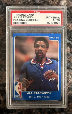 1975 Topps #300 Julius Erving Dr. J PSA DNA Signed Autograph Nets ABA ...