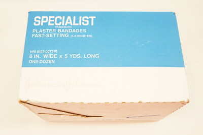 Johnson&Johnson 8137-007376 Plaster Bandages Fast-Setting 6inch x 5yds ...