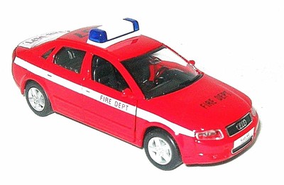 AUDI A4 FIRE DEPT.CAR,WELLY 1/38 DIECAST CAR COLLECTOR'S MODEL,AUDI ...