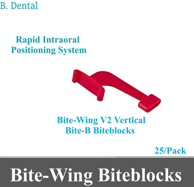Dental X-Ray Film Bite-Wing V2 Vertical Bite-B Biteblocks, Red, 25/Pk ...
