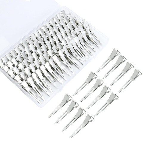 100Pcs 1.77Inches Rust-Proof Metal Alligator Clip with a Clear Plastic ...
