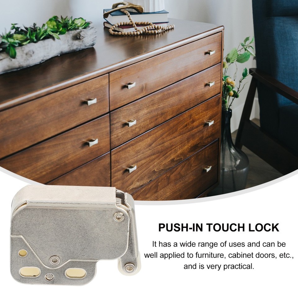 5 Pcs Spring-loaded Latch Buckle Wood Door Lock Cupboard Self Closing ...