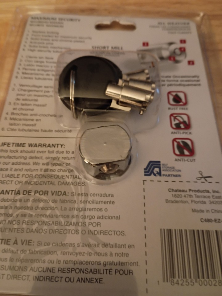 Chateau Keyless Locking C480-EZ-S Storage Cylinder Lock Shed Personal ...