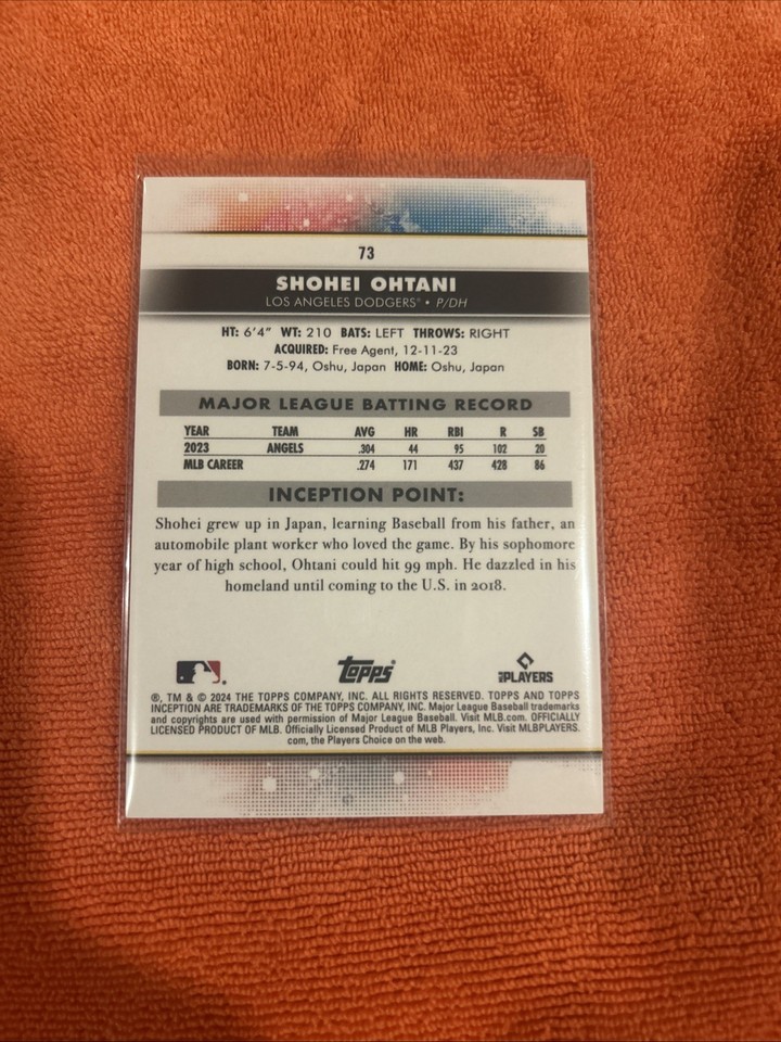 2024 Topps Inception MLB #73 Shohei Ohtani Los Angeles Dodgers | eBay