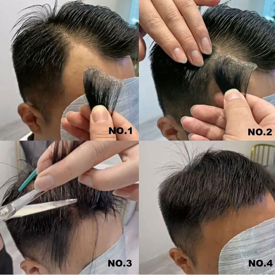 Front Hairline 100% Human Hair Patch Full Skin Base Cover-Up Topper ...