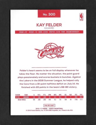 2016-17 NBA Hoops Basketball KAY FELDER RC Red Back-CLEVELAND CAVALIERS ...