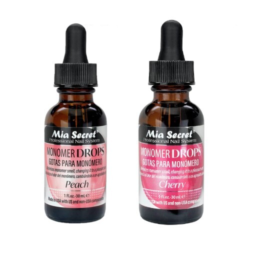 Mia Secret CHERRY/PEACH SCENT Monomer Drop 1oz/Liquid Monomer/Powder ...