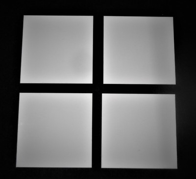 LOT OF FOUR (4) THIN SQUARE ALUMINA CERAMIC SUBSTRATE 2" x 2" x .025 ...