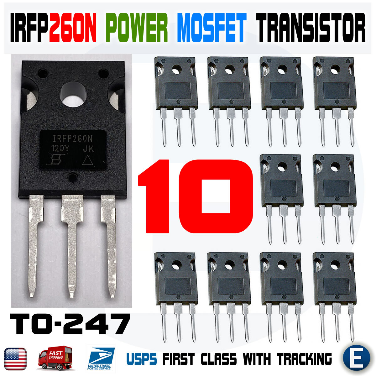 10pcs IRFP260N Power MOSFET IRFP260 N-Channel Transistor 50A 200V TO ...
