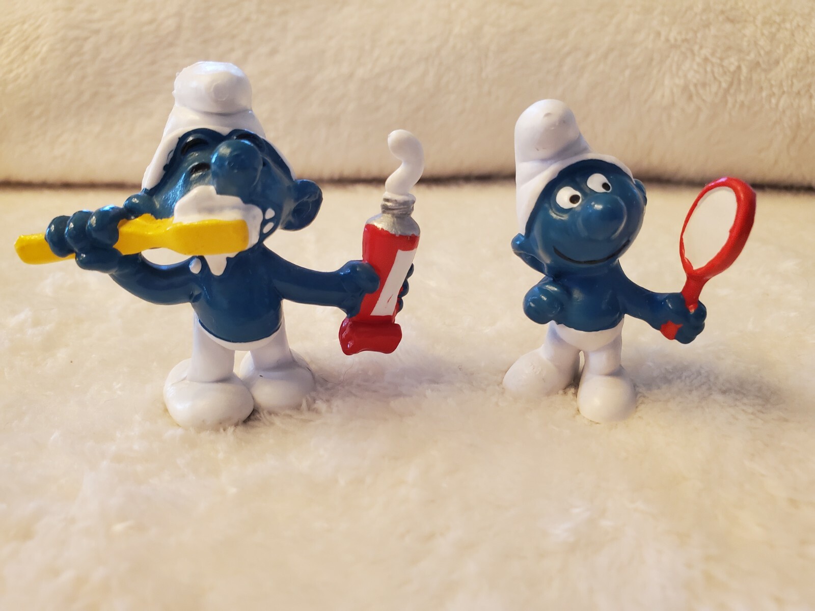 Smurfs 20064 Toothpaste Toothbrush Smurf Mirror Figures Vintage 80s Lot ...