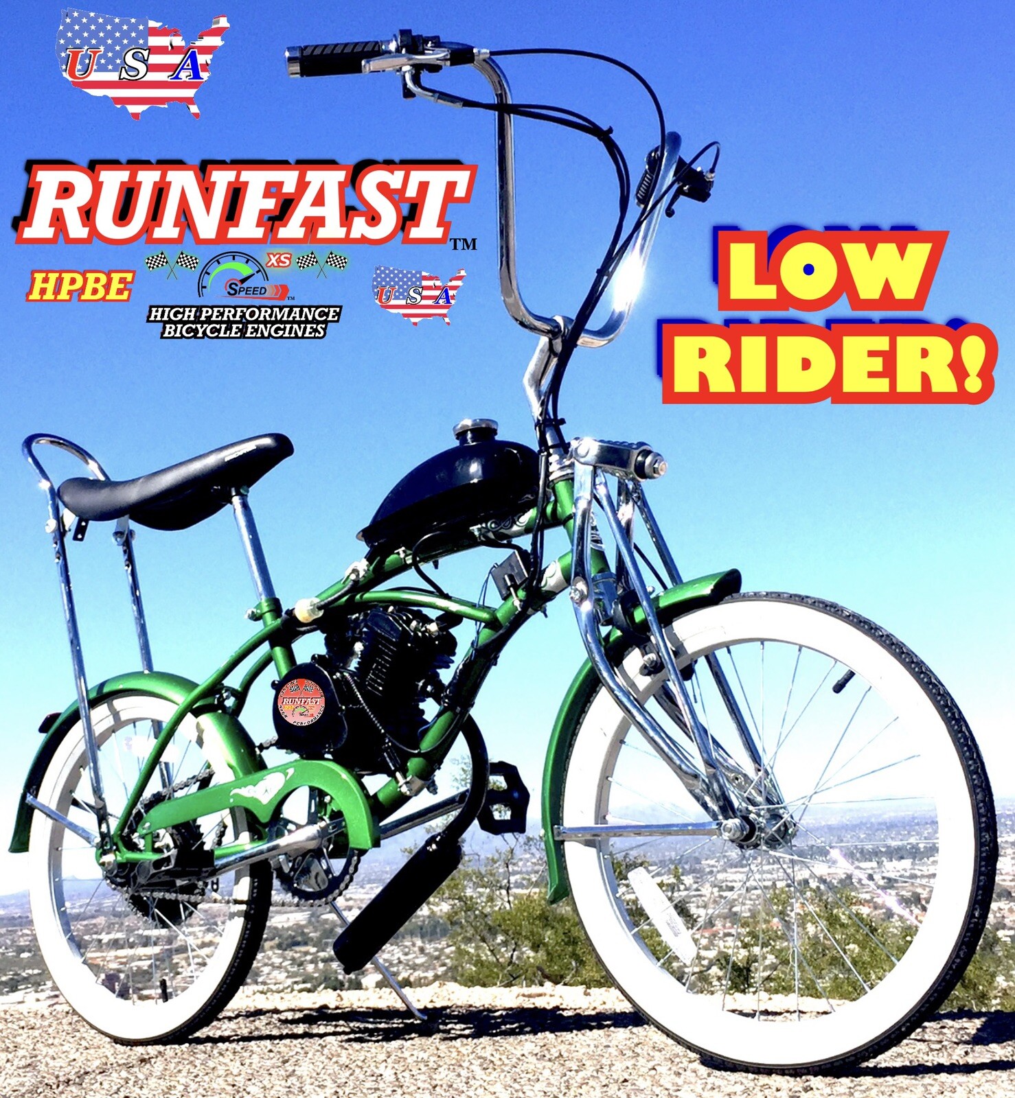 2-STROKE 66CC/80C MOTORIZED BIKE KIT ENGINE KIT WITH 20" LOW RIDER ...