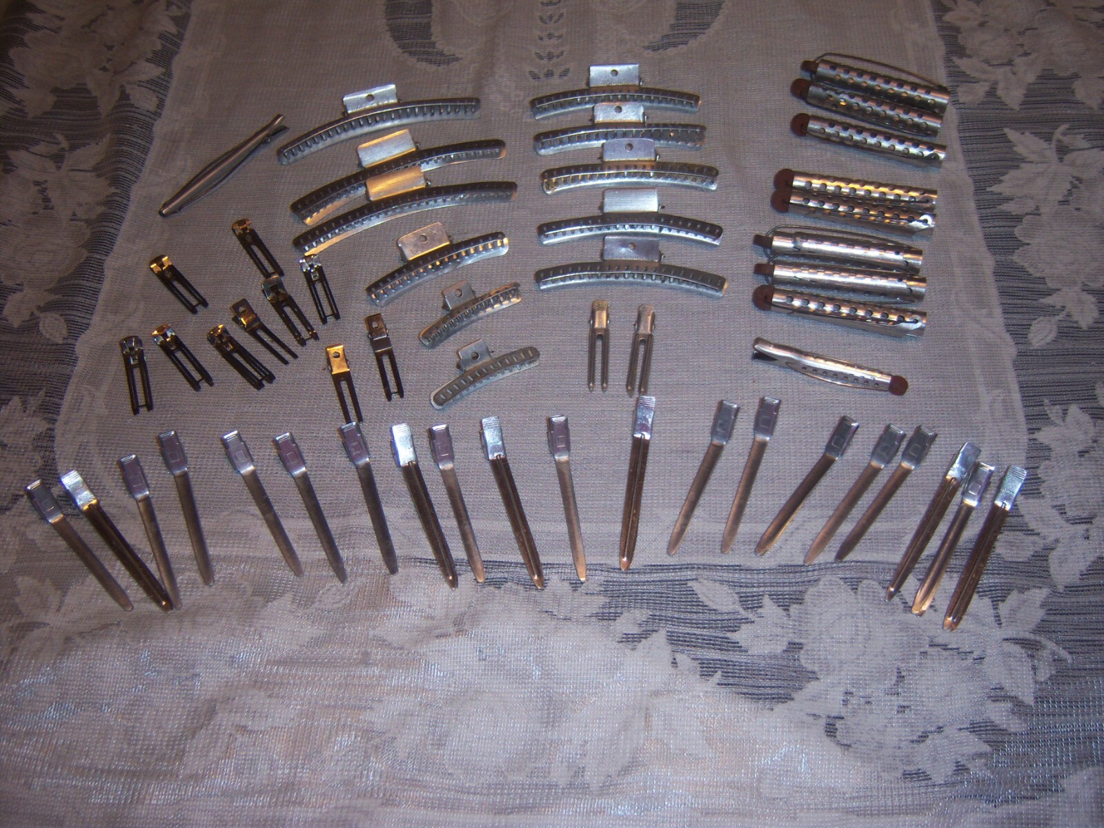 Lot of 50 + Vintage Hair Wave Clips & Curlers Aluminum Metal Goody ...