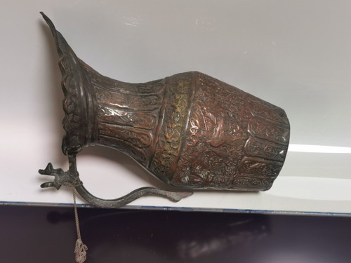 Antique 19th Century Persian Tinned Copper Ewer Hakhamaneshi Design ...