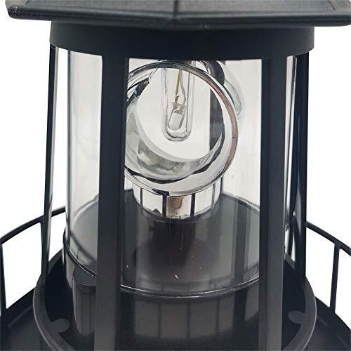 LED Solar Powered Lighthouse, 360 Degree Rotating Lamp, IP65 Waterproof ...