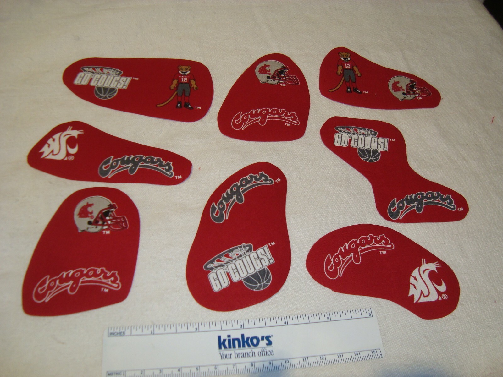 University Wisconsin Badgers/Cougars NCAA Cotton Fabric Iron-On Patches ...