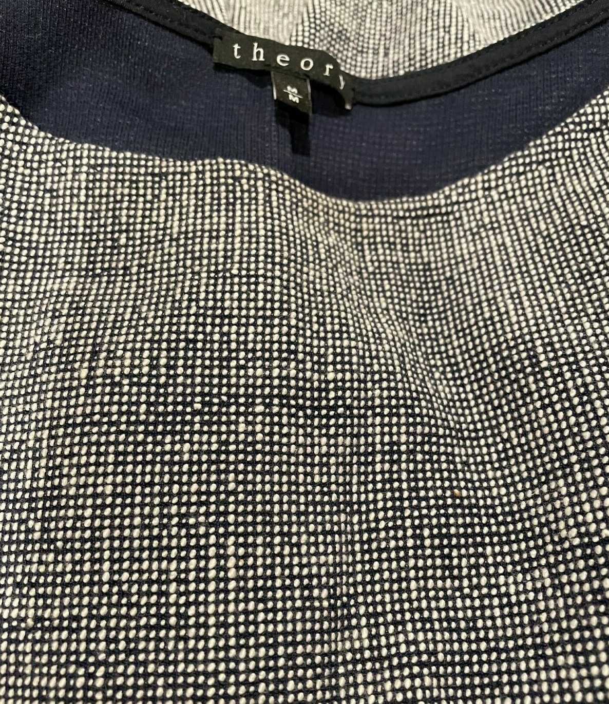 NWOT Theory Navy white tweed stretch bodycon sheath mini dress M | eBay