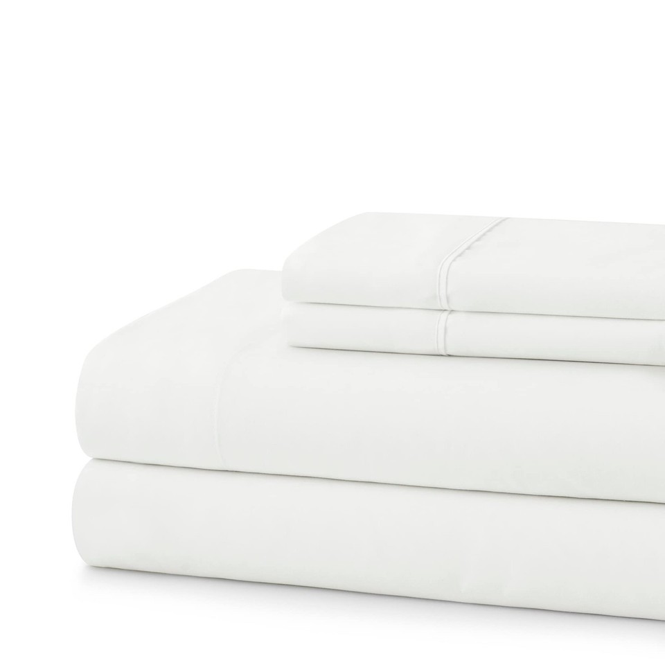 600 Thread Count Egyptian Cotton King Bed Sheet Set, Deep Pocket, White ...