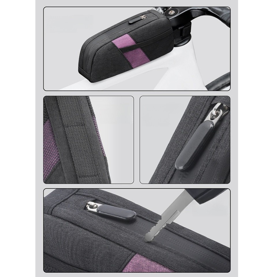 Top Tube Bike Bag Weekend Rides Polyester Material Double Secure Straps ...