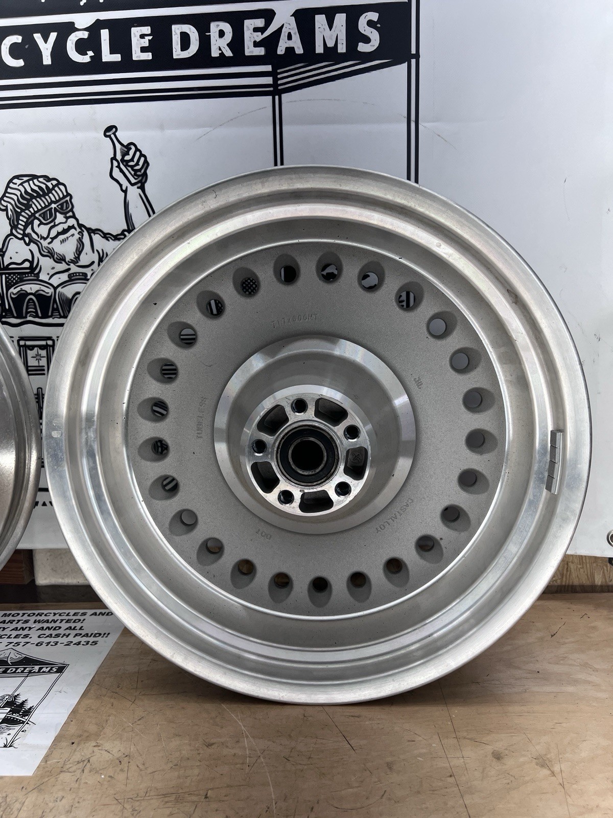 Harley Softail FLSTF Fat Boy Front & Rear Solid Wheel Rim 17x3.5 17x6 ...