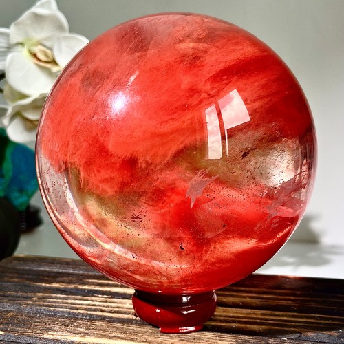 11.84LB Red Melting Stone Quartz Crystal Sphere Ball Healing Reiki ...