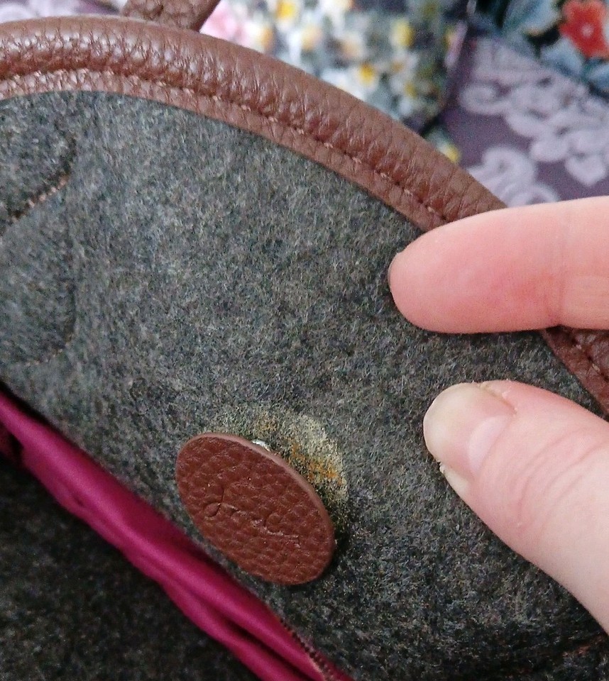 JOULES Ladies Brown/Pink Check Wool Logo Detail Top Handle/Crossbody ...