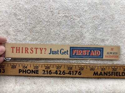 1930s 1940s Thirsty Just Get First Aid Orange Drink Store Display Shelf ...