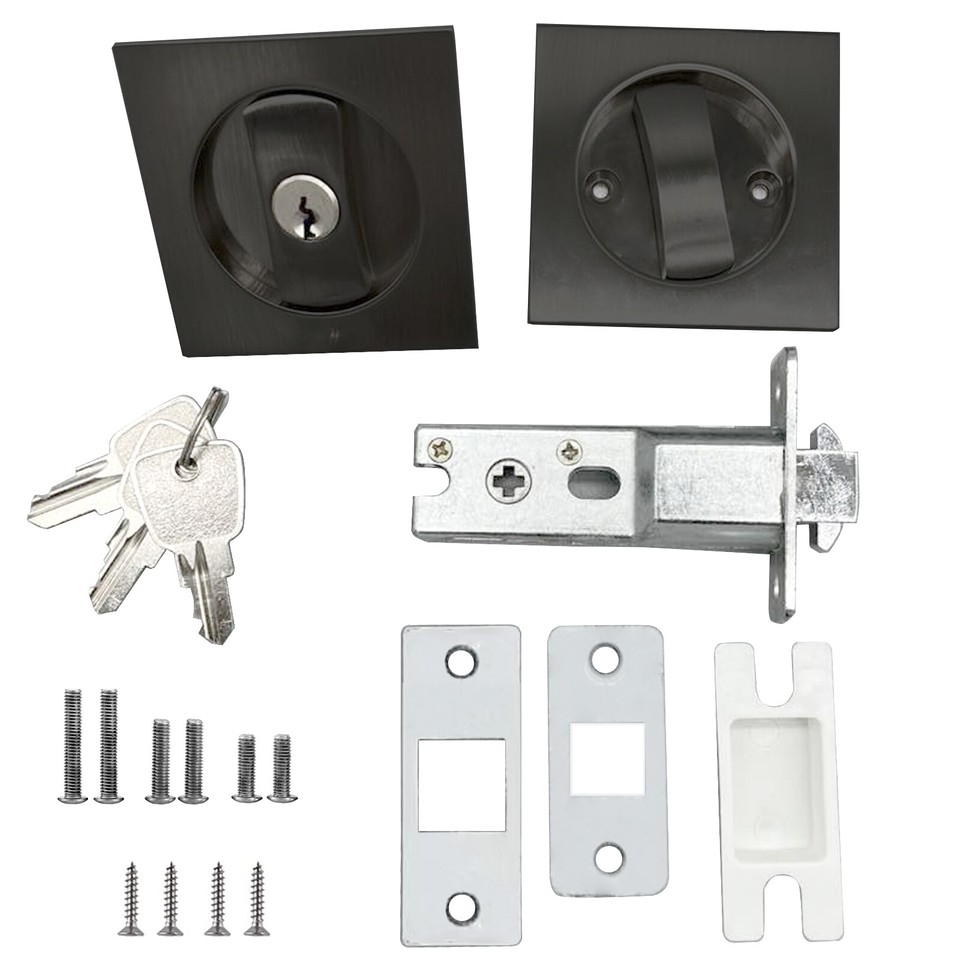 Invisible Durable Door Locks Handle with Keys for Sliding Barn Wooden ...