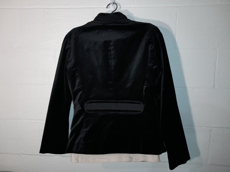 Mossimo Stretch Velour Velvet Blazer Size Large Black High Collar ...