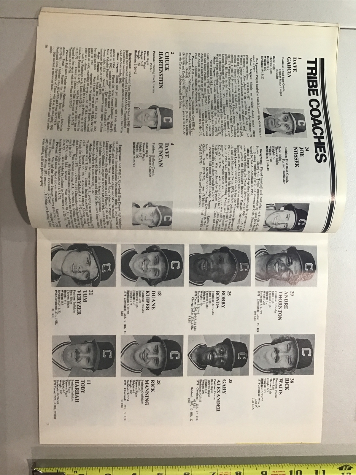 1979 Cleveland Indians vs Milwaukee Brewers Scorecard Program Paul ...