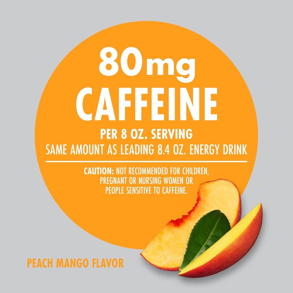 V8 +ENERGY Peach Mango Energy Drink Made with Real 8 Fl Oz (Pack of 24 ...