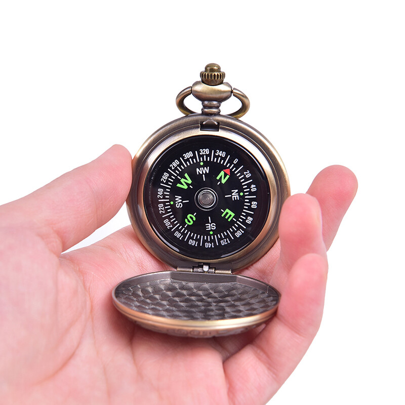 Vintage Bronze Compass Design Pocket Watch Retro Pocket Watch Compass ...