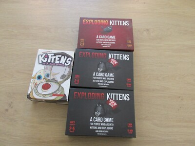 4 Lot Set - Exploding Kittens and Kittens in a Blender Card Games | eBay