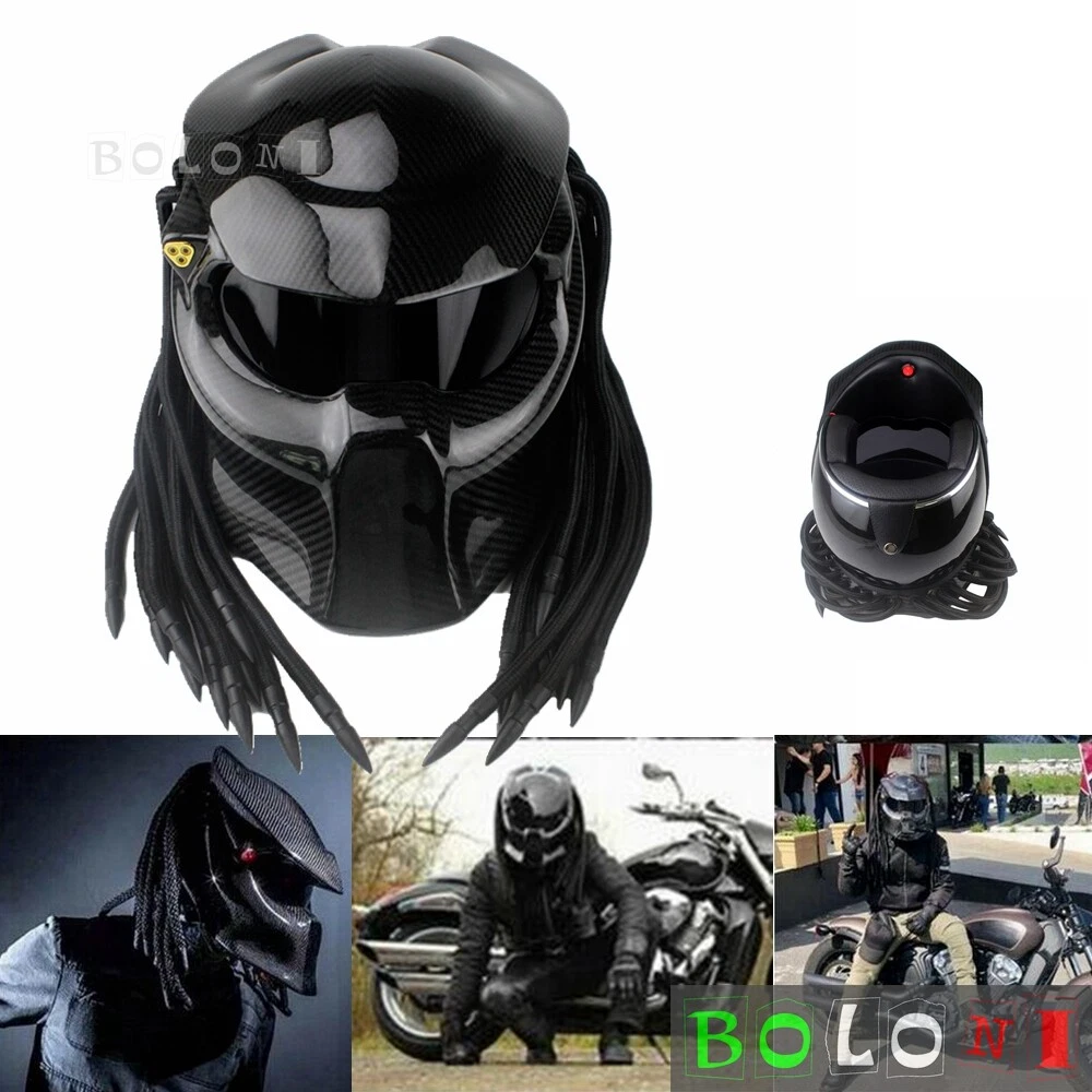 Carbon Fiber Predator Motorcycle Helmet
