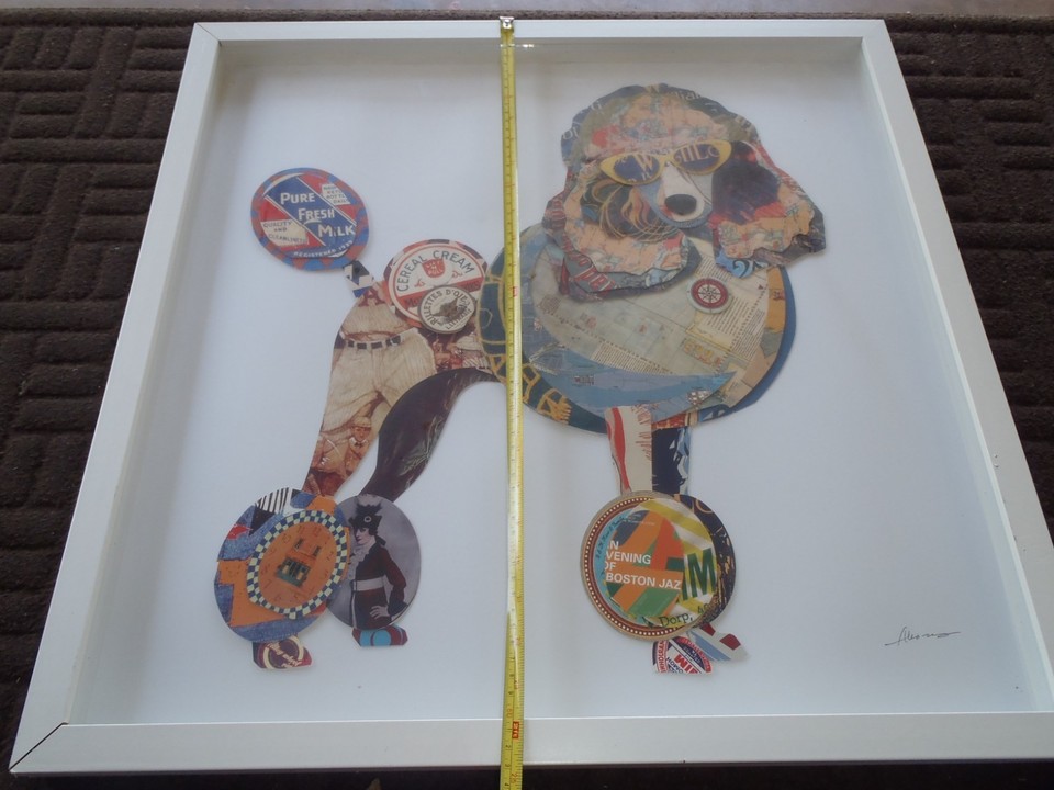 Poodle - Dimensional Art Collage Hand Signed By Alex Zeng 20x18" | eBay