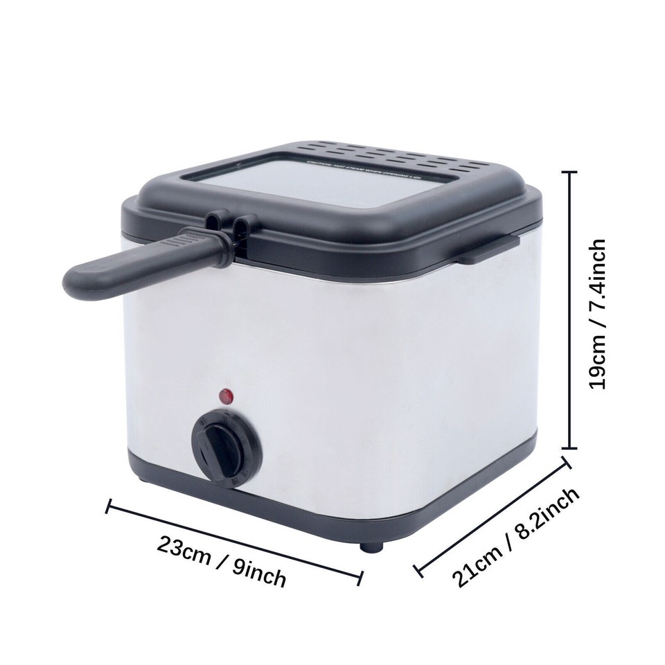 Electric Deep Fryer With Basket Small Fryer Stainless Steel Fish Fryer ...