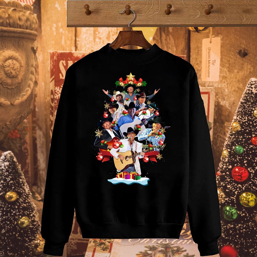 George Strait Christmas tree sweatShirt Black All Size Shirt VCH35 | eBay