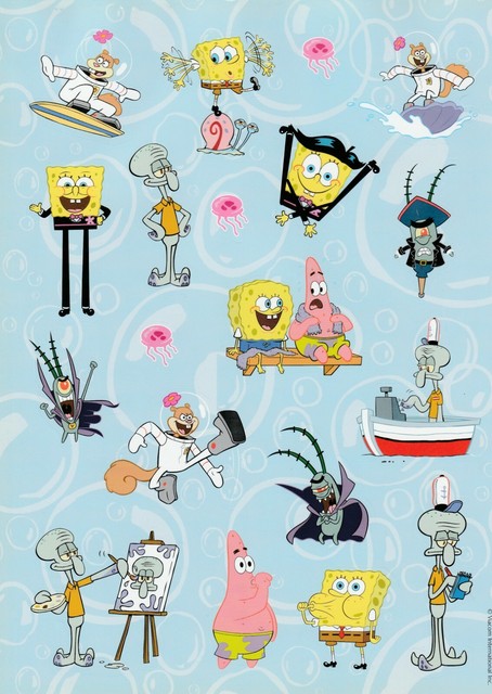 SPONGEBOB SQUAREPANTS 8" X 11" STICKER SHEET Scrapbooking | eBay