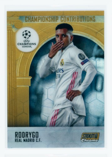 2020-21 Rodrygo Topps Stadium Club Chrome Gold Refractor Real Madrid 14 ...