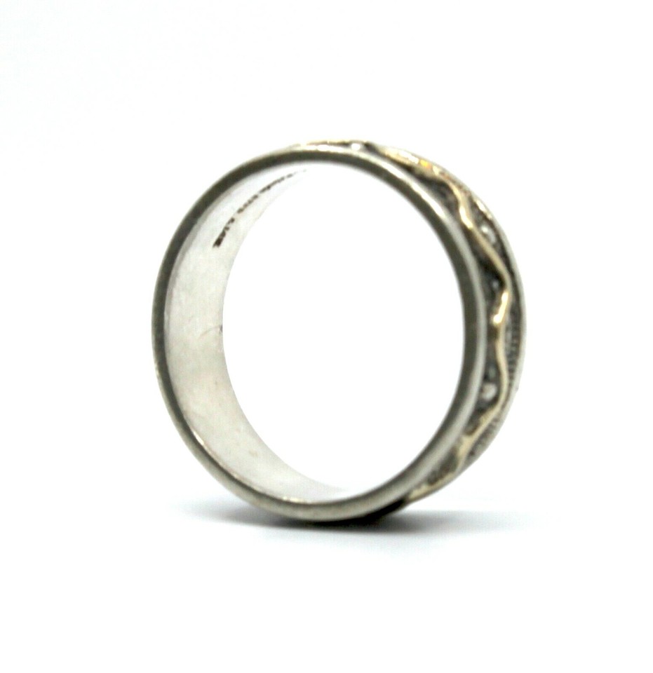 Ed Levin Unisex Band Ring in Sterling Silver and 14k Gold Sz 9.25 | eBay