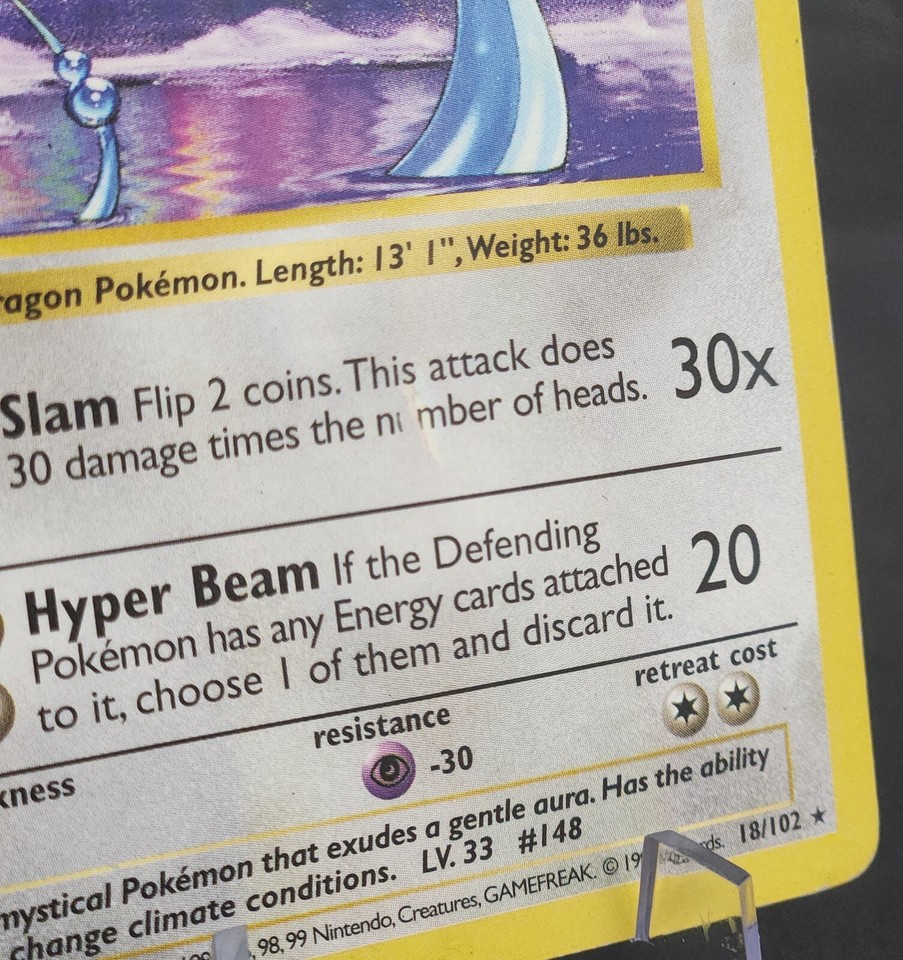 Pokemon 1st Edition Dragonair Rare - 18/102 1st Edition Base Set ...