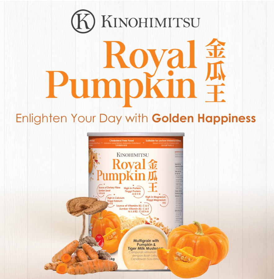 2 X KINOHIMITSU Royal Pumpkin Multigrain Tiger Milk Mushroom Drink 1kg ...