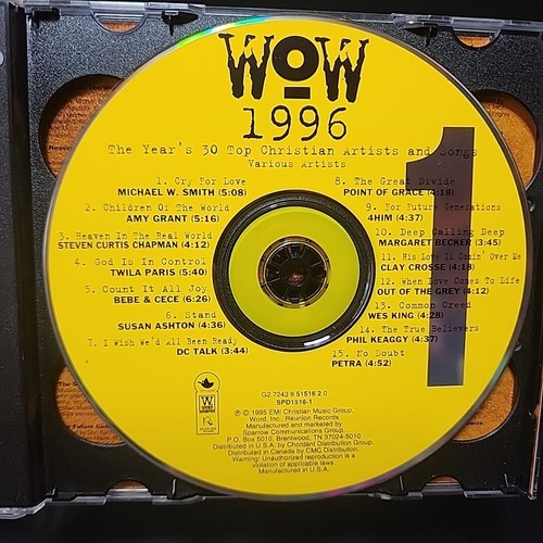 WOW 1996 2 disk set various contemporary christian artist songs audio ...