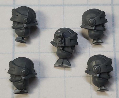 40k Imperial Agents Bits Exaction Squad Adeptus Arbites Helmet Heads x5 ...